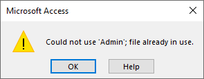 Microsoft Access Could Not Lock File (Error 3050): Cannot Open Database Error